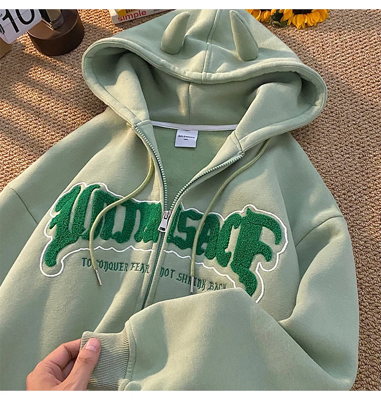 Oem Custom Zip Up Hoodie Designer Zip Collar Fashion Streetwear Hip Hop ...