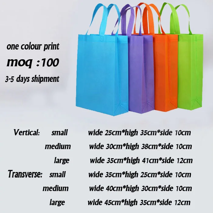 Customized Reusable Fabric Nonwoven Grocery Shopping Bags