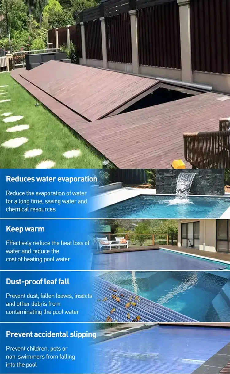 Water Crown Modern Type Folding Floor Automatic Deck Pool Cover Easy ...