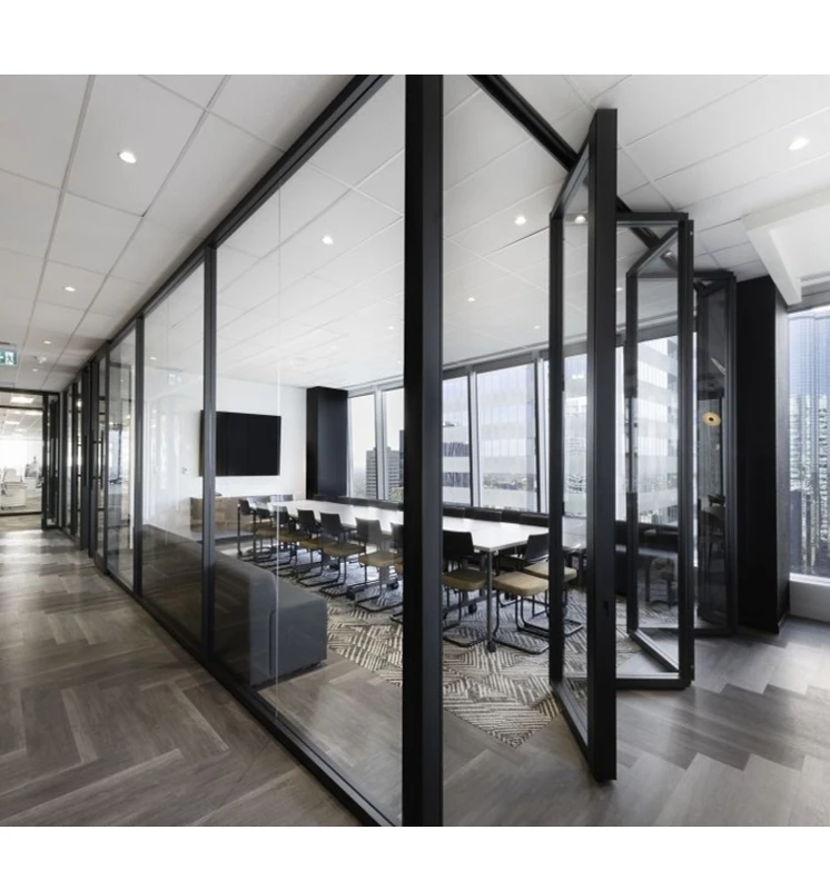 Aluminum Frame Toughened Low-e Glass Bi-Fold Door Window Kits Office ...