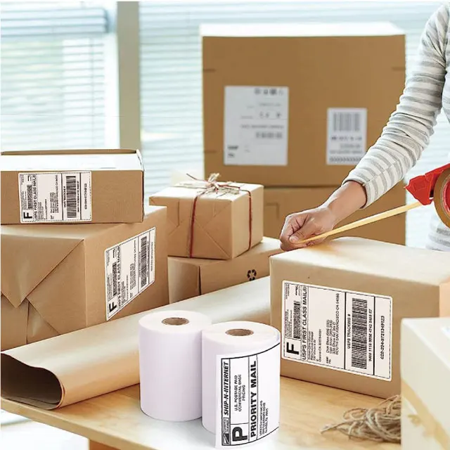 Custom 4x6 Inches Blank Shipping Thermal Sticker Self Adhesive ...