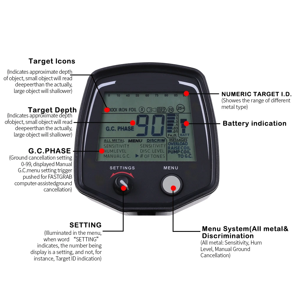 T2 2 Meter Depth Gold Metal Detector for Treasure Hunting ODM
