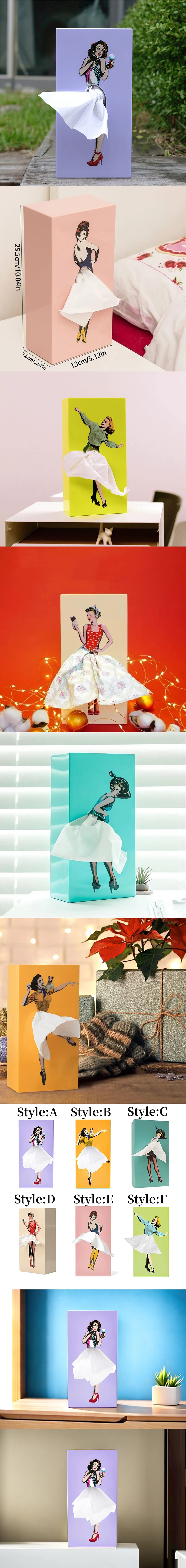 Lady Gorgeous Turn Napkin Box Retro Plastic Tissue Case Classy Girl ...