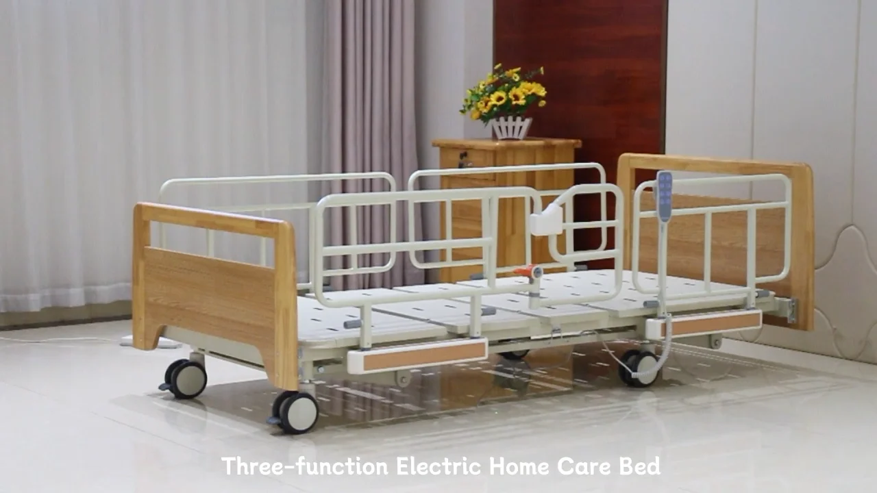 3 Function Electric Bed Hospital Equipment Nursing Home Care Bed For Aged Parents Super Low ...