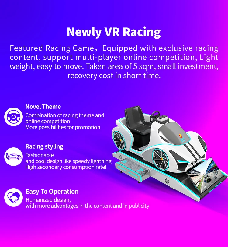 Coin Operated Arcade Vr Theme Park Speed 9D VR Driving Simulator Car ...
