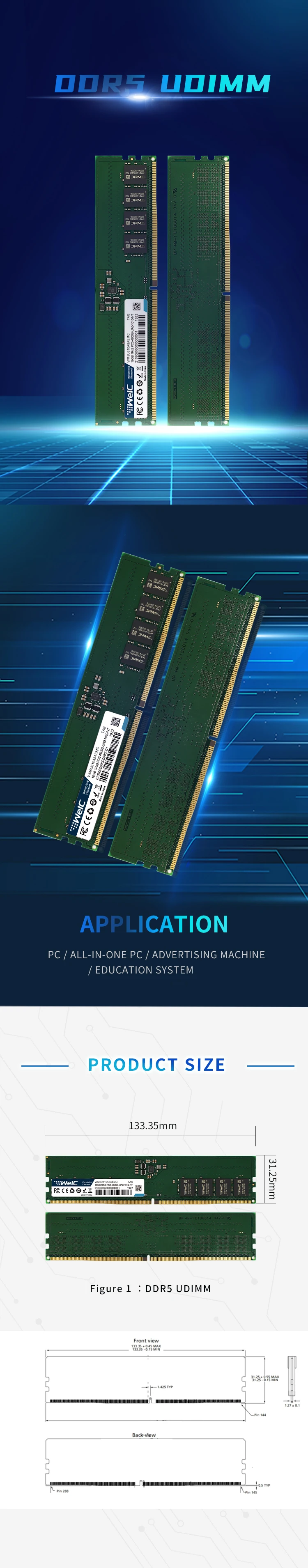 Scy Industrial Use Ddr3 Ddr4 Ddr5 Udimm Ram Ddr5 Ram 32gb 4800/5333/6400mhz - Buy Memoria Ddr5 ...