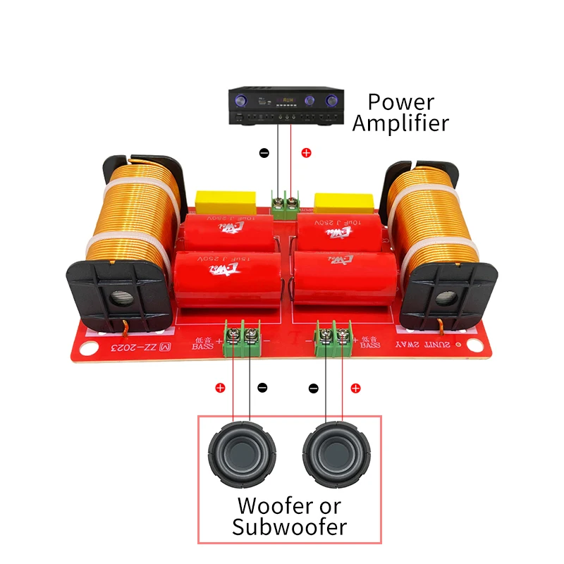 2 Heavy Woofer Subwoofer Bass Audio Crossover 2 Way Speaker Frequency ...