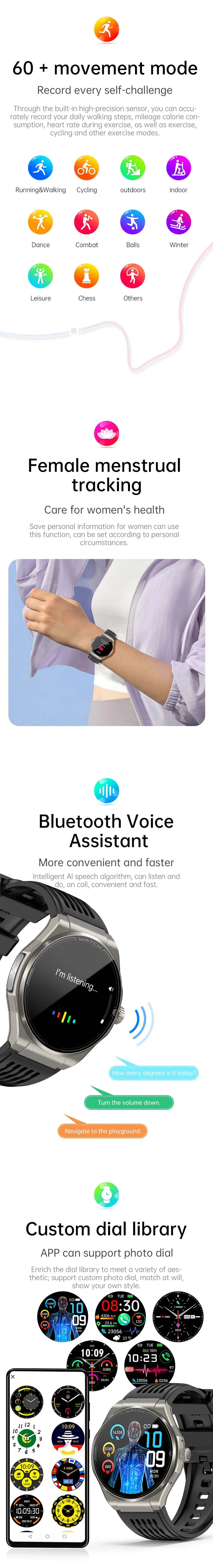 Valdus Ecg Health Smartwatch Bluetooth Call Measure Heart Rate Body ...