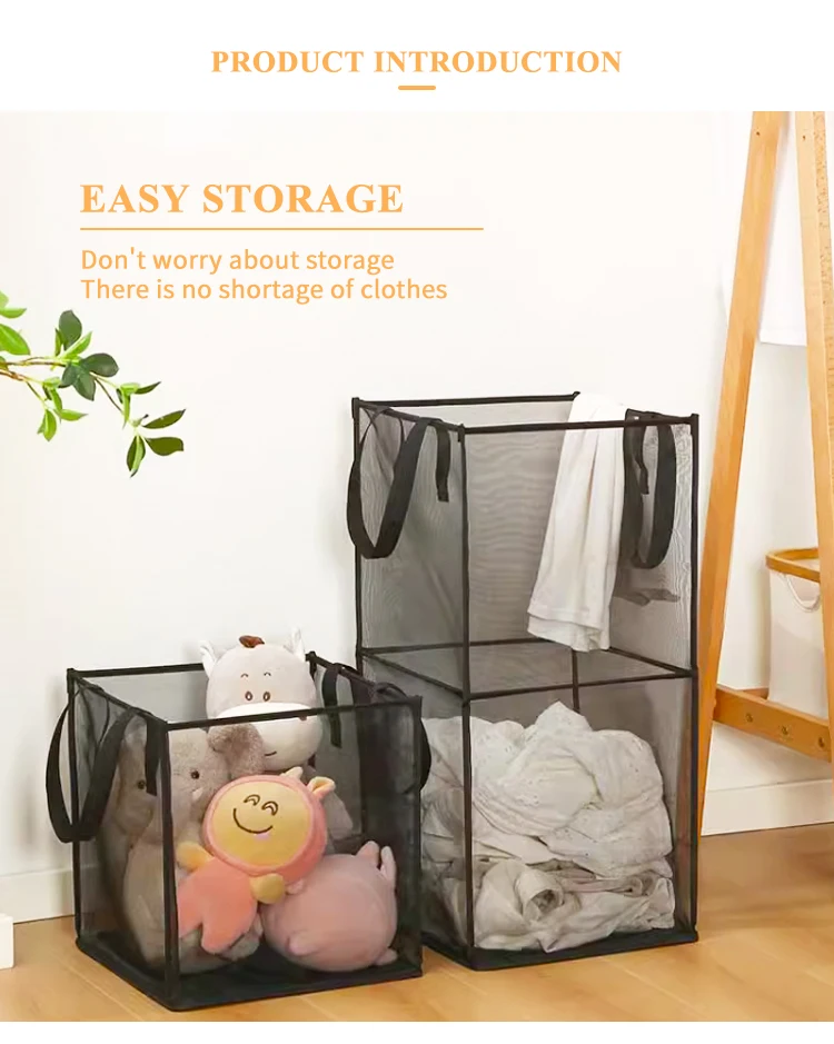 Folding Laundry Basket Portable Large Collapsible Cloth Organizer ...