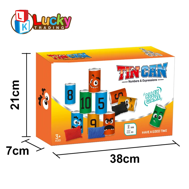 Outdoor Garden Bean Bag Tin Can Toss Game Iron Hit Tin Can Alley Game ...