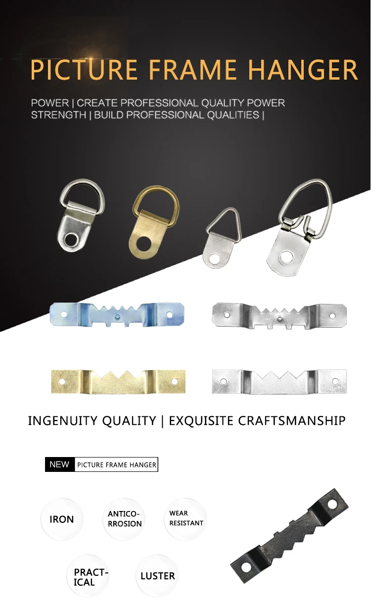 Sawtooth Types of Picture Hangers - Brass Photo Frame Hooks