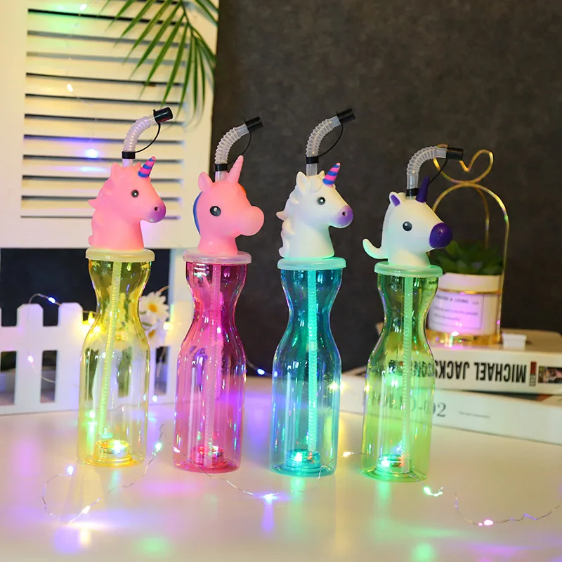 Dinosaur Cartoon Disposable LED Light Straw Cup Beer Plastix Party Yard ...