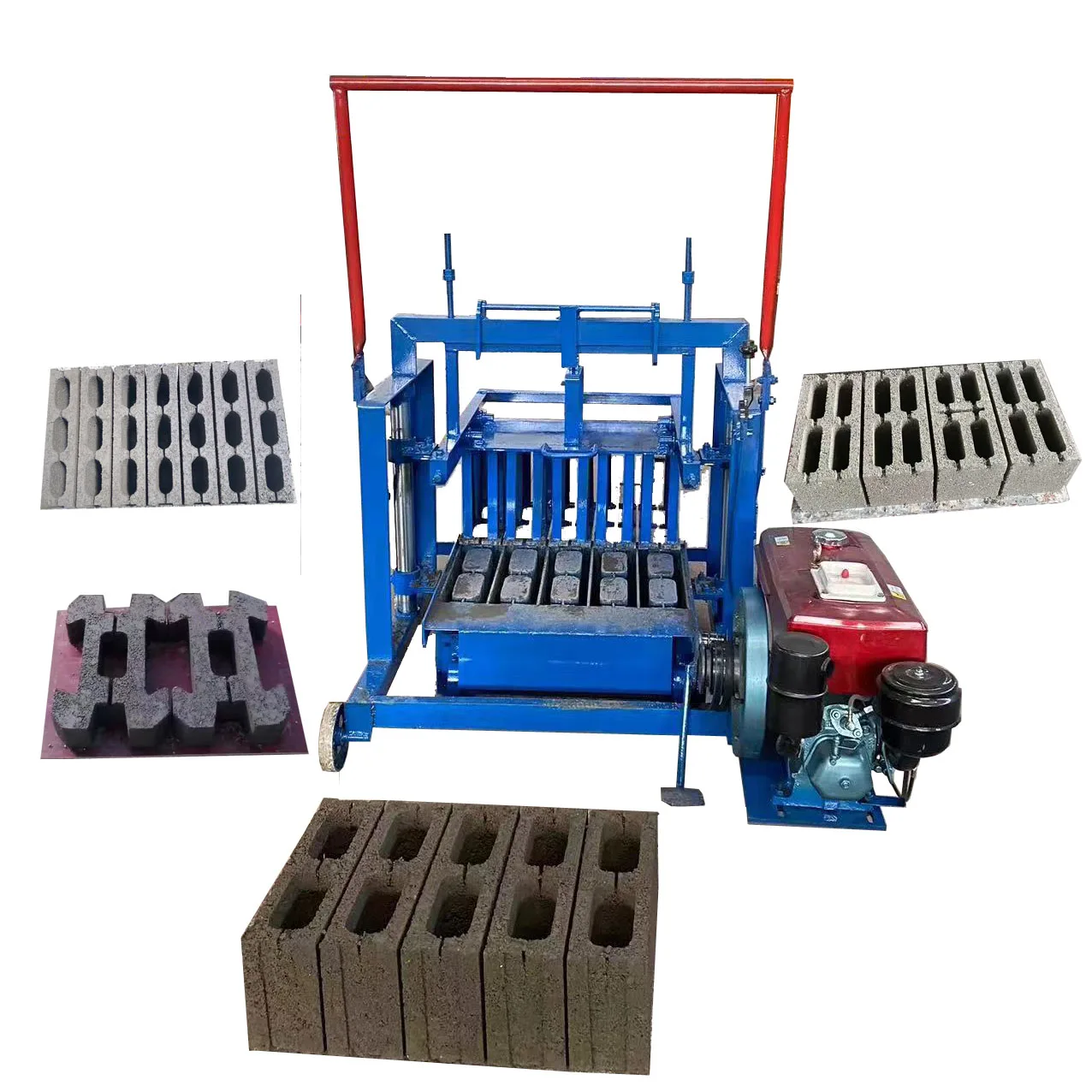 Concrete Brick Making Machine Semi Automatic Block Small Scale Brick ...