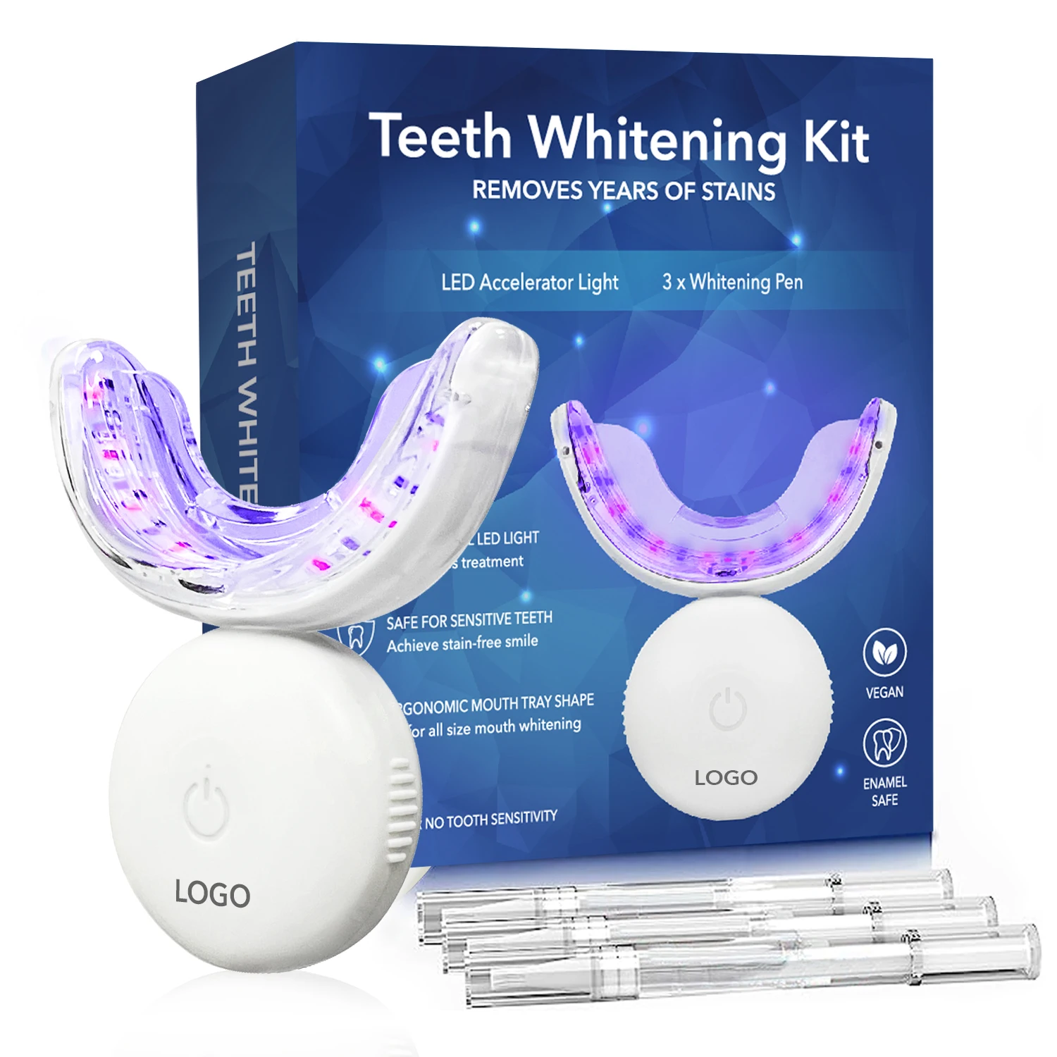 Wireless Rechargeable LED Light Teeth Whitening Kit