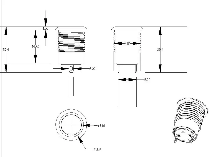 16mm19mm22mm25mm High Current 15amp 20amp Led Light Waterproof Push ...