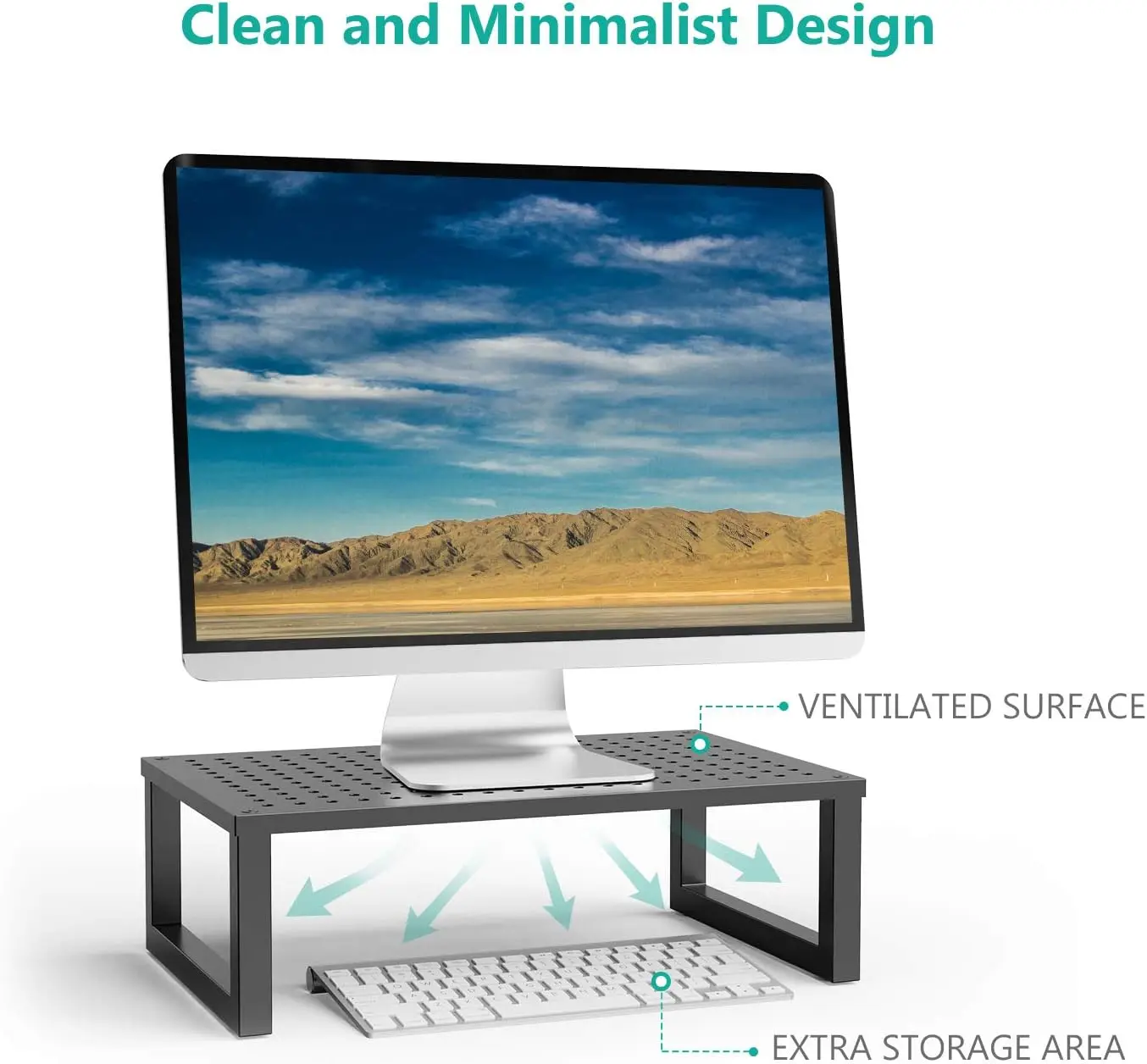 Monitor Stand Riser, Desktop Printer Monitor Stand Riser, with Vented ...