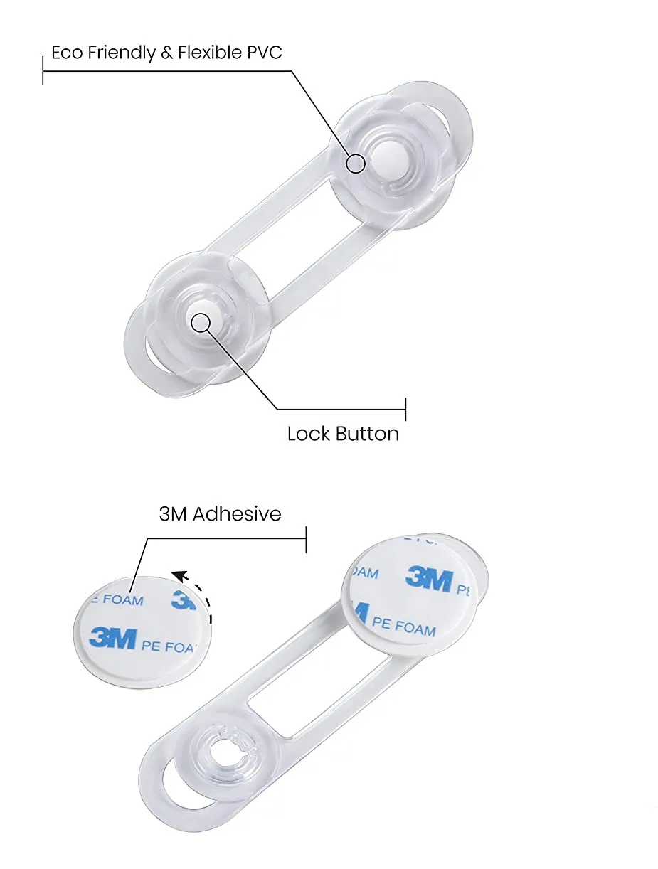 Transparent Baby Safety Strap Locks For Cabinets,Drawers,Fridge ...