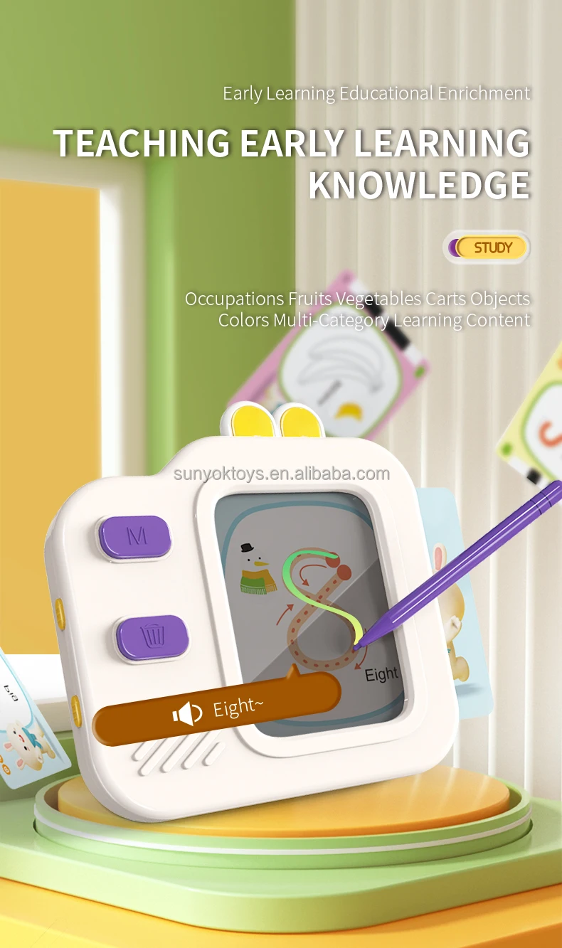 Early Education Learning Machine Talking Flash Cognitive Card Drawing ...