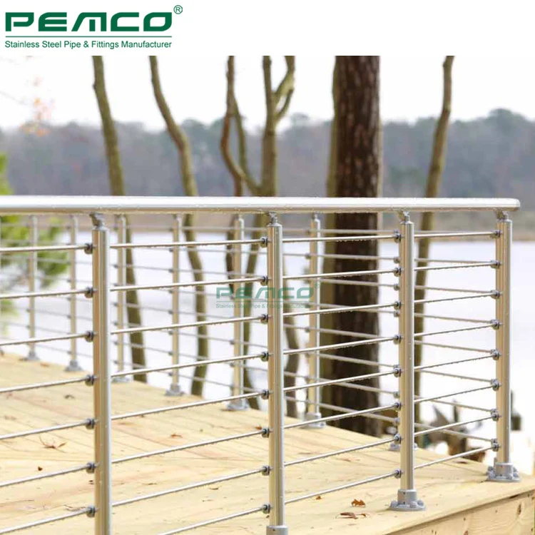 Outdoor Deck Round Pipe Tube Balustrade Stainless Steel Balcony Deck ...