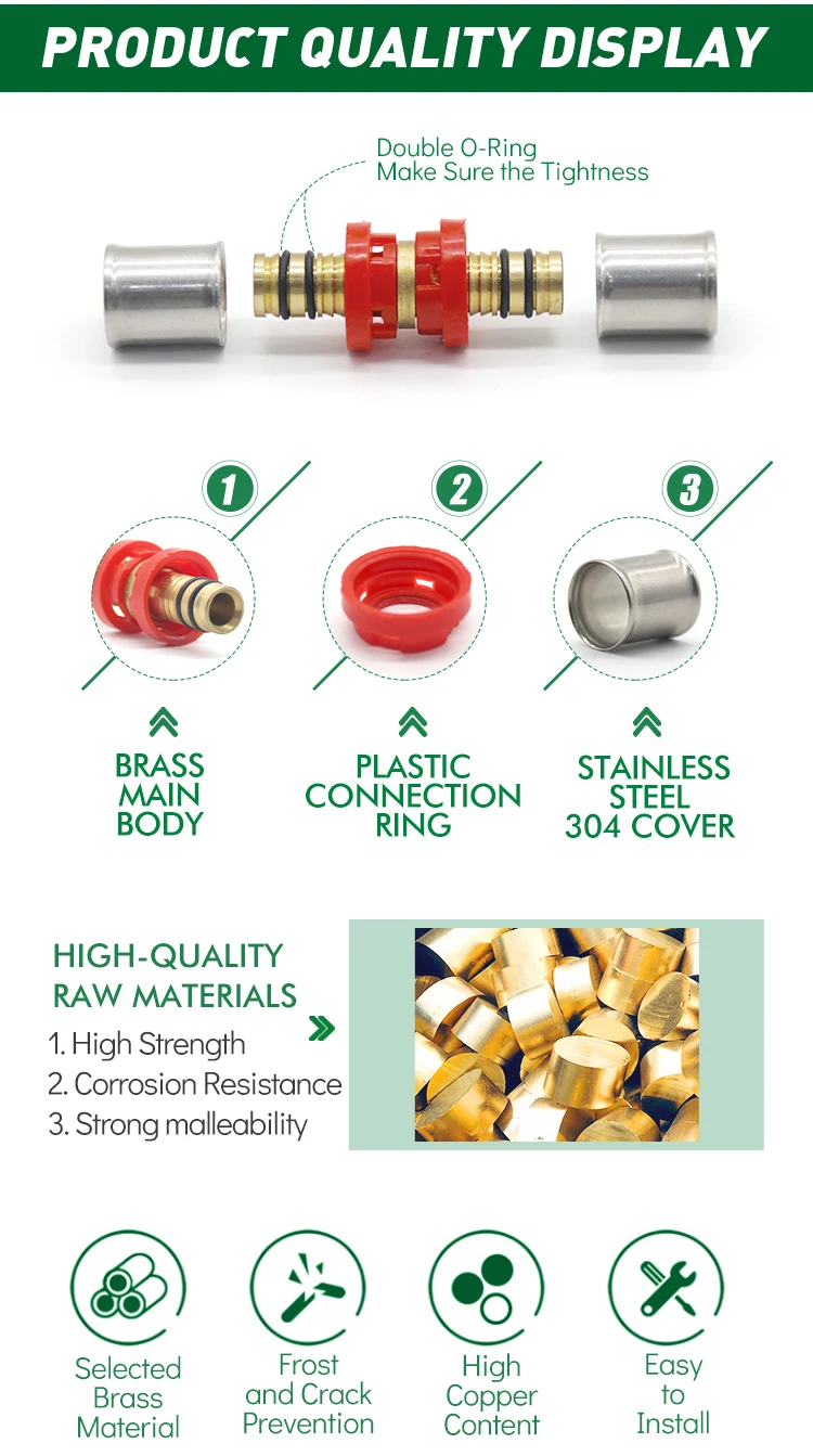 Ifan Factory Supply Thread Elbow Pex Press Fitting Brass Water Tubing Connectors Pex Plumbing ...