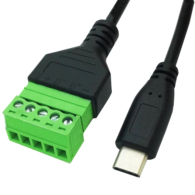 Solder Free Bolt Screw Shield Pluggable Terminals 5pin Female to USB3.1 ...