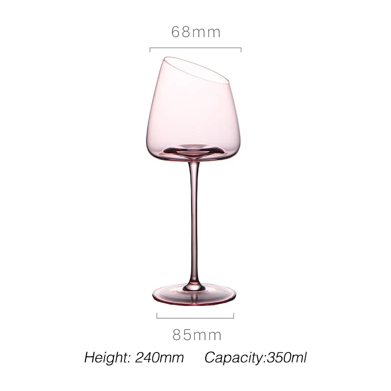 Large Red Wine Glasses - Elegant Slanted Rim Design