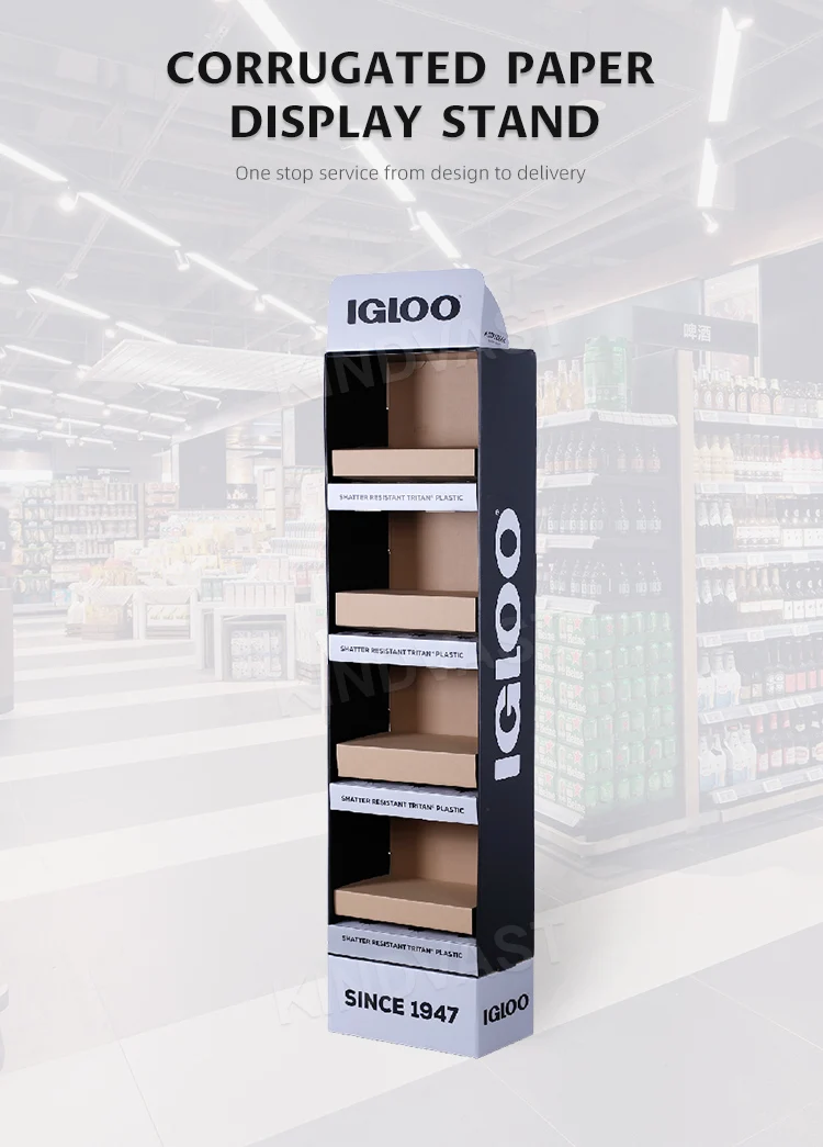 Custom Supermarket Cardboard Beverage Spirits Display Racks Cardboard ...