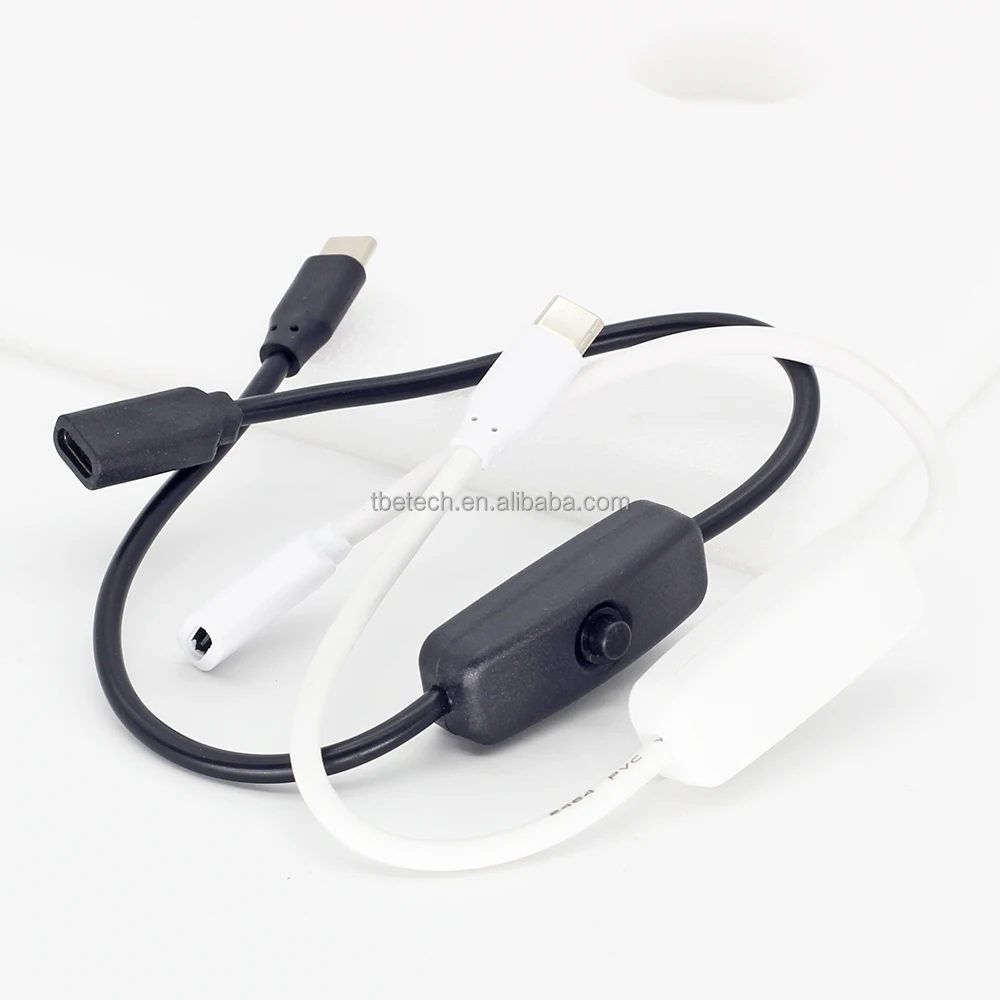 4A USB C Male to Female Power Cable with Switch 501 on OFF Button for ...