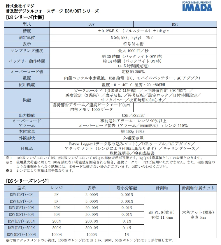 Genuine Japanese IMADA Digital Push-pull Force Meter DST-2N 5N 20N 50N ...