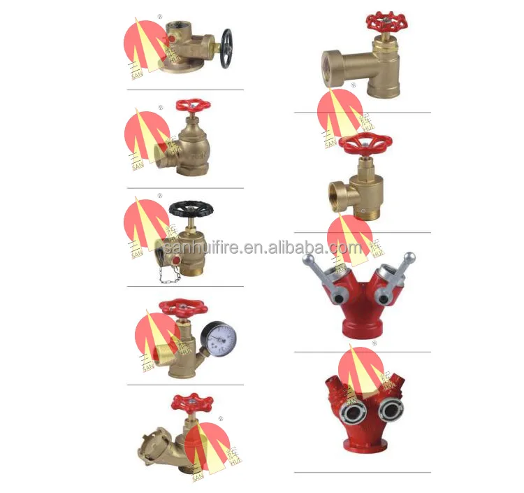 DN50/DN65 Indoor Fire Hydrant Openers Cast Iron Red Polished Chrome 1 ...