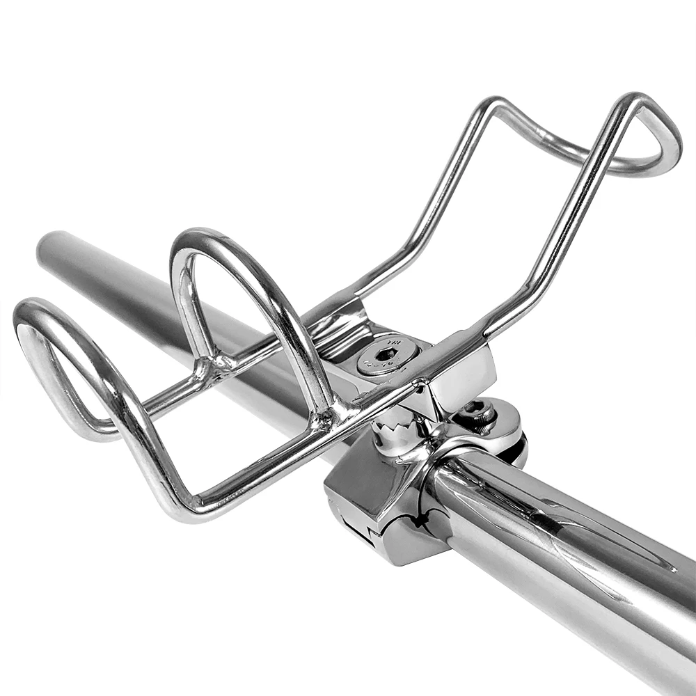 Stainless Steel Rail Double Wire Mounted Clamp Boat Fishing Rod Holder ...