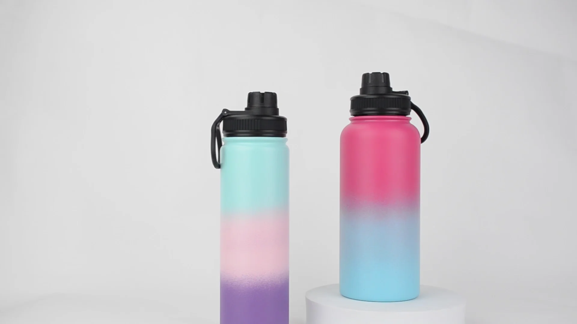 20oz 32oz Gradient Color Insulated Stainless Steel Wide Mouth Thermos ...