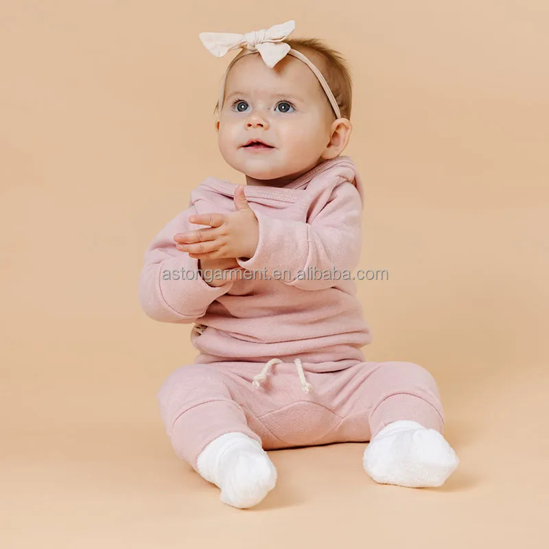 Hoodie Tops Sweatsuit Long Pants Outfit Set 2 Piece New Born Baby Sweat ...