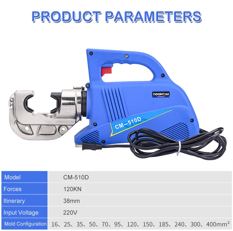 16-400mm2 Plug-in Electric Cm-510d Hydraulic Pliers Cu/al Nose ...