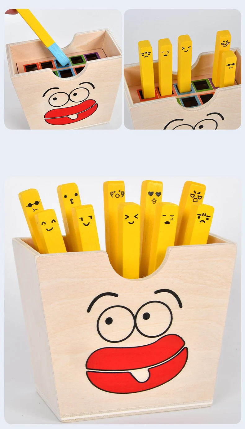 Montessori French Fries Wooden Color Sorting Game Fast Food French ...
