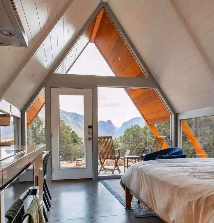 A Frame Triangular House Two Bedroom Modular Ready Made Mobile Prefab ...