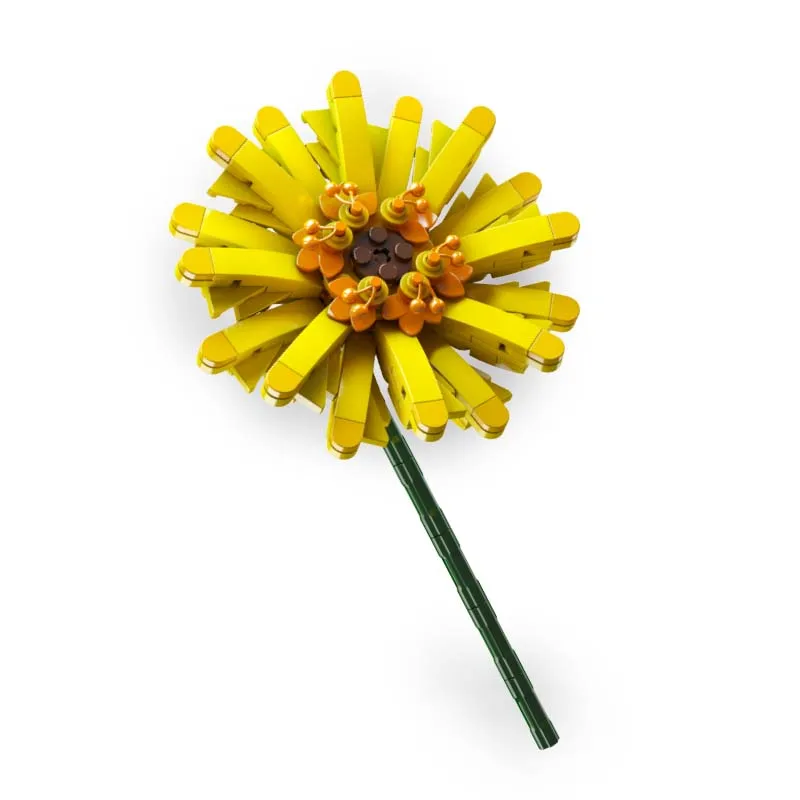 Mould King 24003 Barberton Daisy Yellow Flower Building Block Toy Set ...