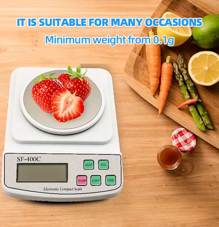 Coloured Manual Talking Waterproof Kitchen Scale 1kg Nutrition Facts ...