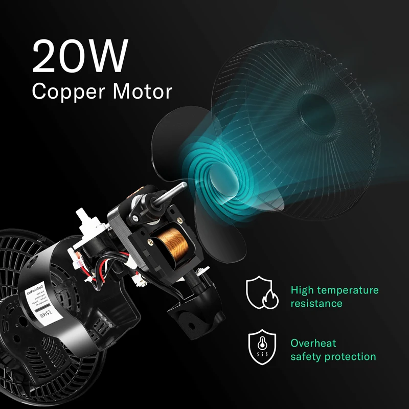 Sinowell Hydroponic 6 Inch Oscillating Clip Fan for Grow Tent