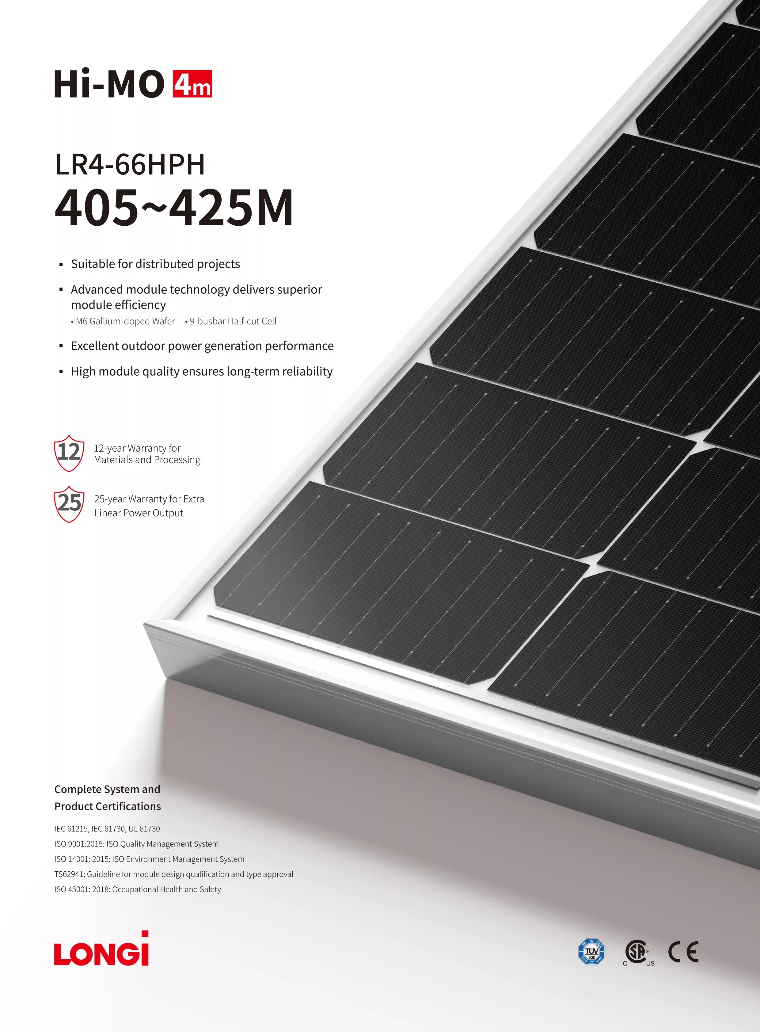 Longi Solar Panel Solar Panels 425w Solar Panel Module Europe Stock ...