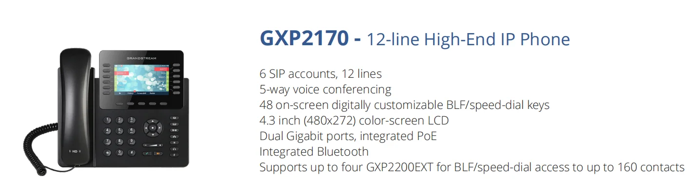 Grandstream IP PHONE Color screen telephone Multi-line High Performance ...
