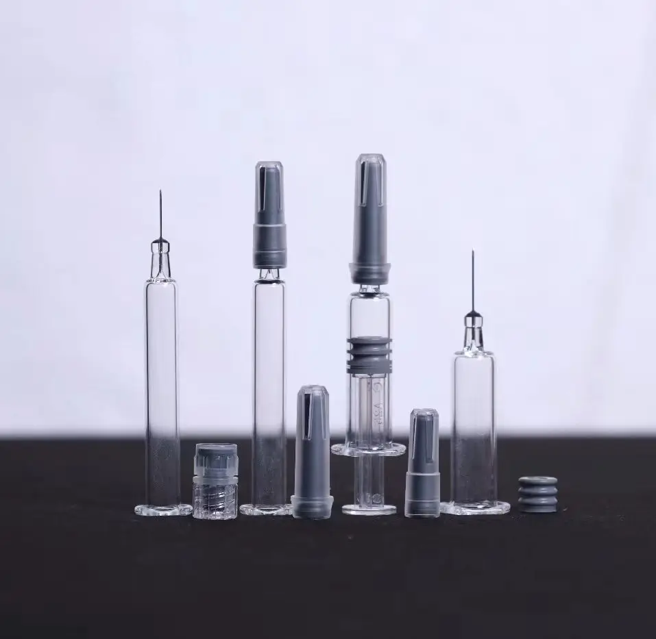 1ml Prefilled Syringe With Needle Glass Material For Beauty - Buy 1ml ...