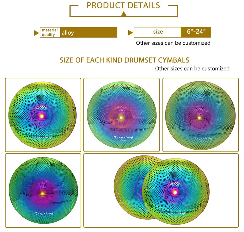 Colored Cymbals Set Practice Cymbals Set Low Volume Cymbals| Alibaba.com
