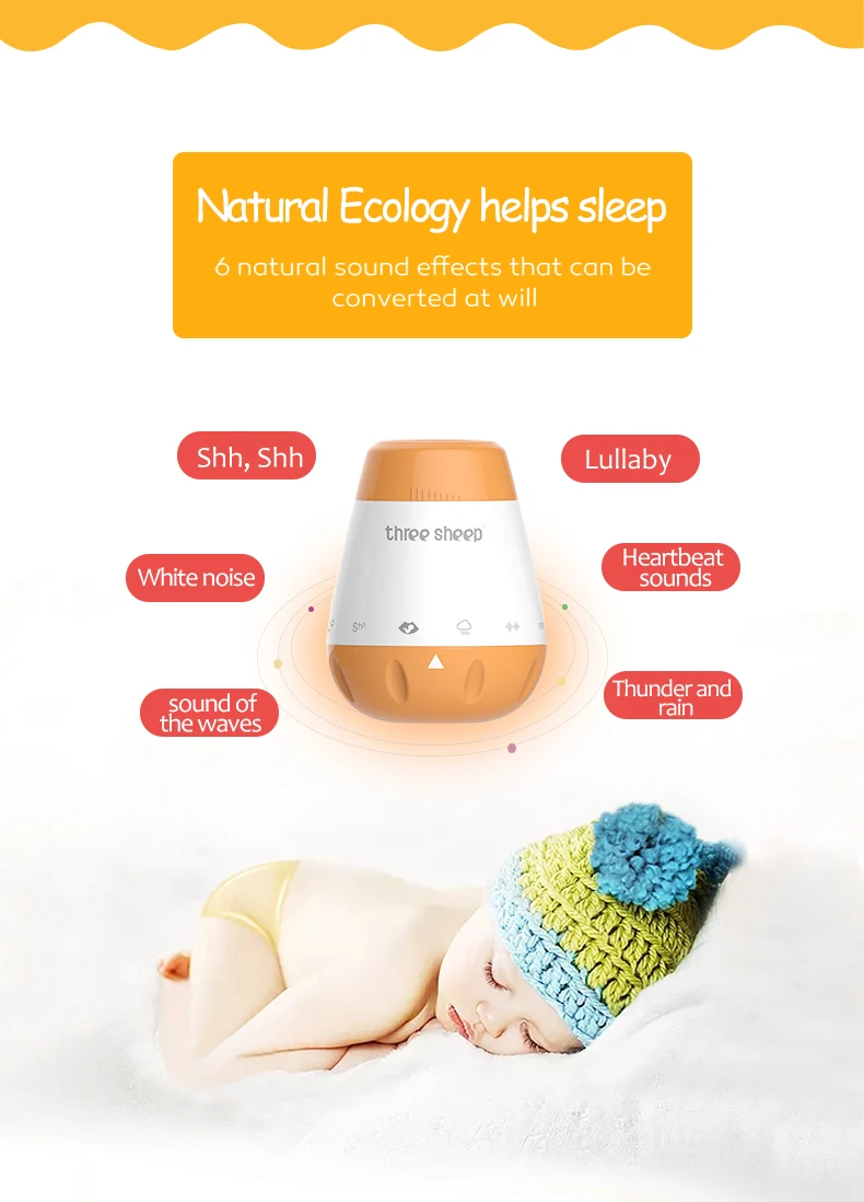 Baby White Noise Sleep Sound Machine with 6 Lullaby Sounds K1 B Crying ...