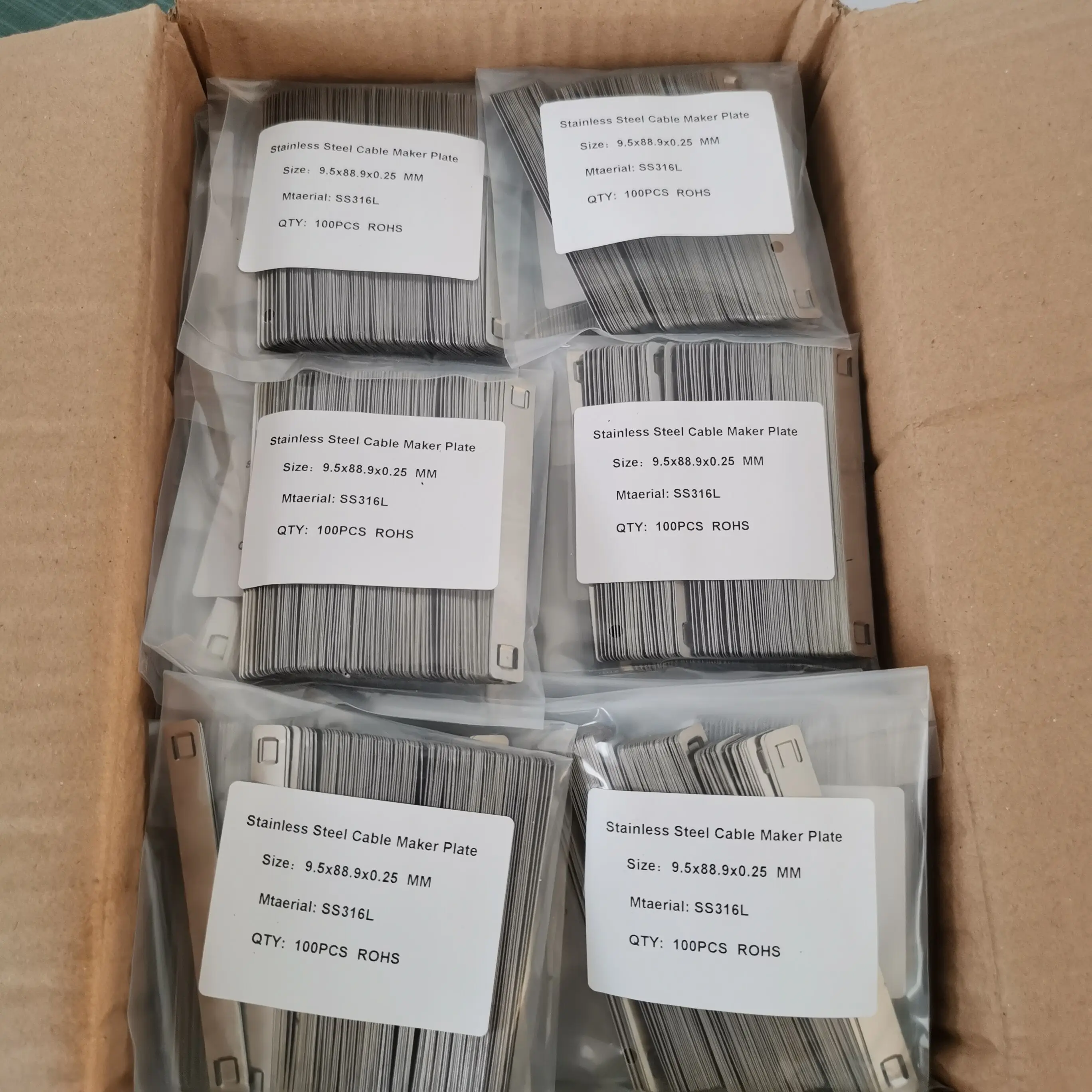 Corrosion Resistance Unengraved SS316 Cable Tie Tag