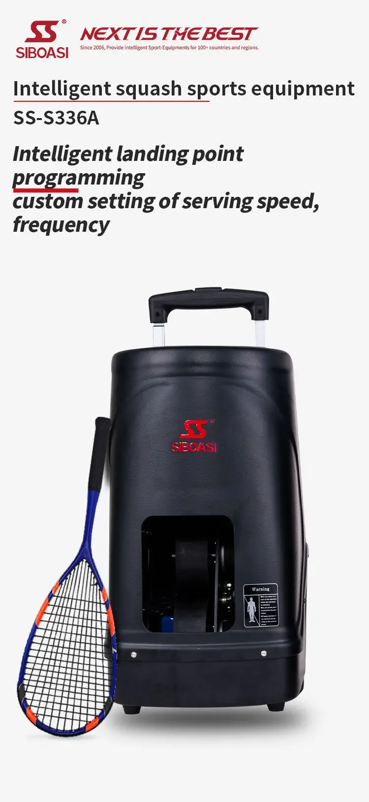 Automatic Squash Ball Machine Squash Trainer Squash Cannon With Lithium ...