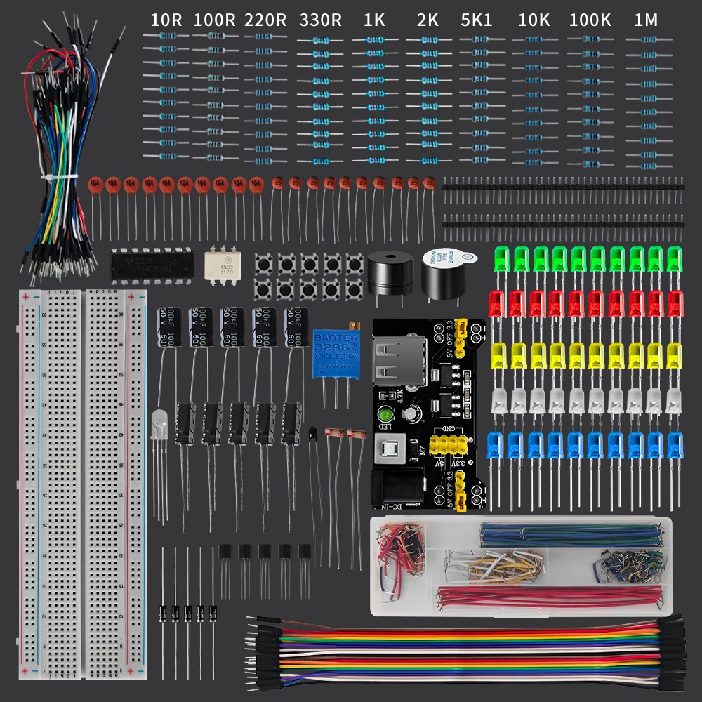 DIY Project Starter Electronic DIY Kit With 830 Tie-points Breadboard ...