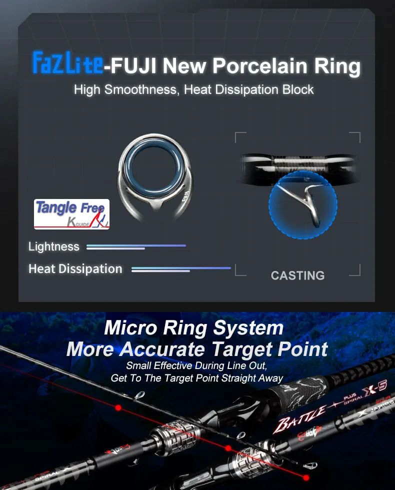 TEASER X5 Fuji Rod - Heavy Duty Carbon Casting for Snakehead Catfish