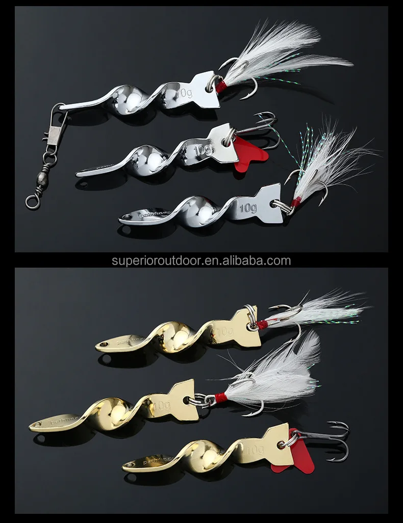 SUPERIORFISHING Spinner Bait Rotating Spinner Sequins Sinking Hard ...