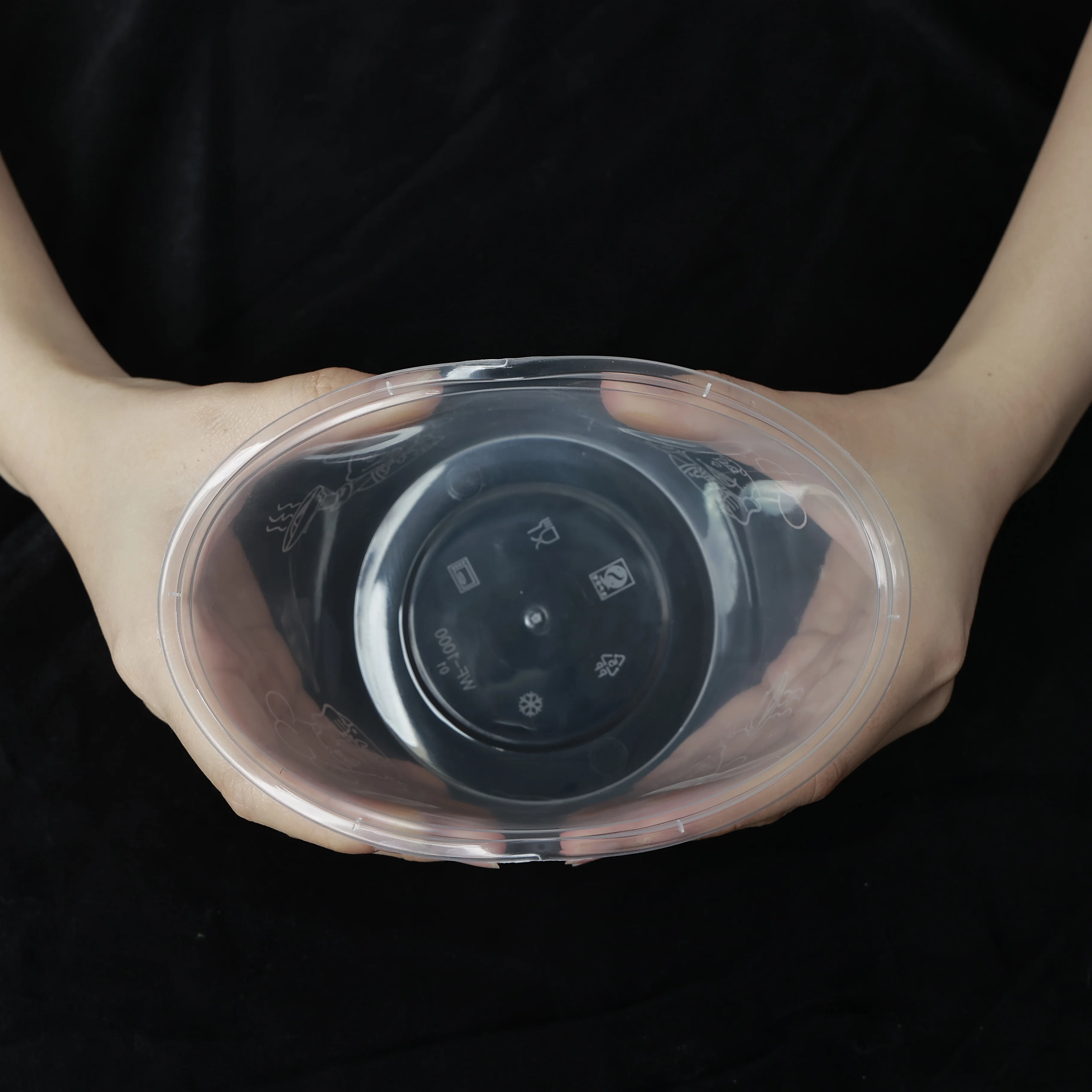 Microwave safe circular meal container with lid plastic food lunch box ...